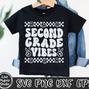 Second Grade Vibes Svg Png, Retro Back to School Svg Png, Back to ...