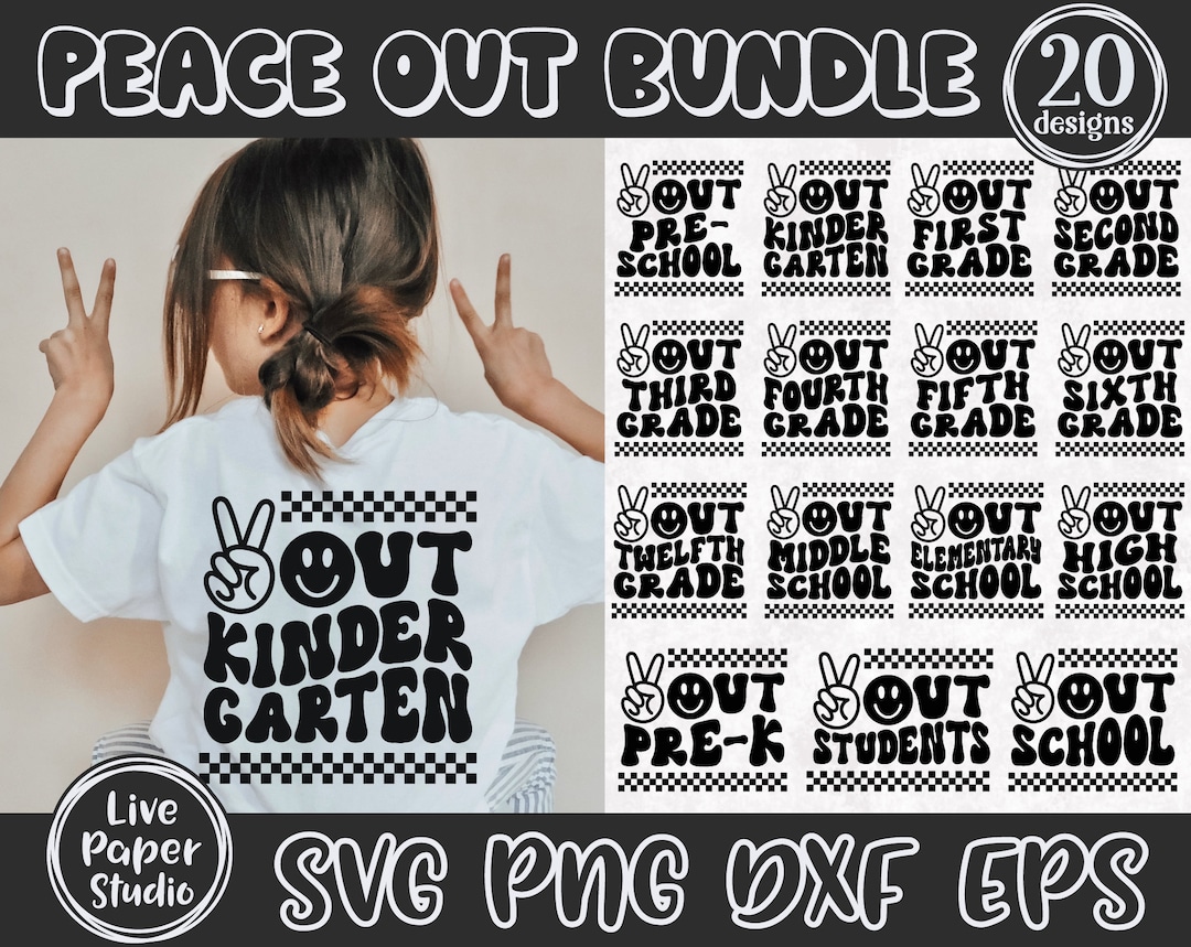 Peace Out School SVG, Last Day of School Svg, End of School Svg ...