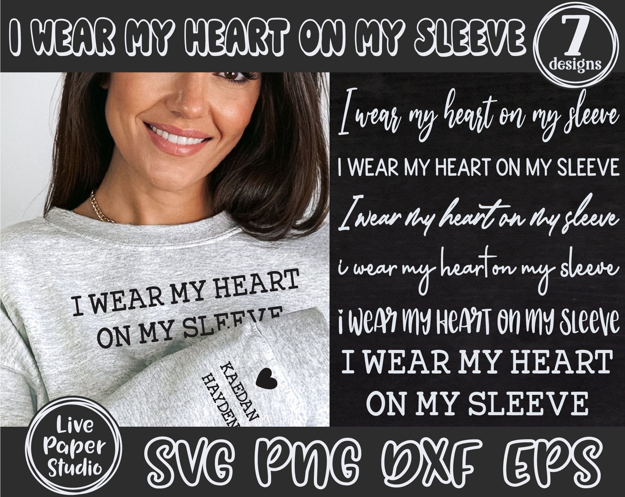 I Wear My Heart on My Sleeve SVG PNG Mama Shirt SVG - Etsy Canada
