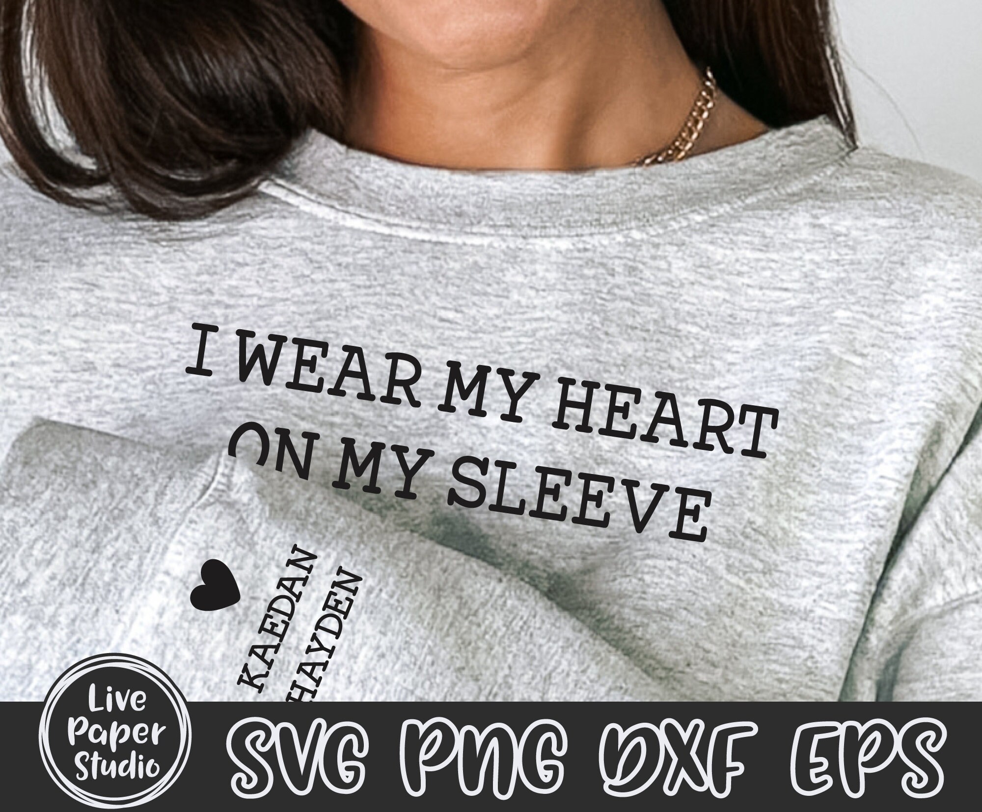 I Wear My Heart on My Sleeve SVG PNG Mama Shirt SVG - Etsy Canada