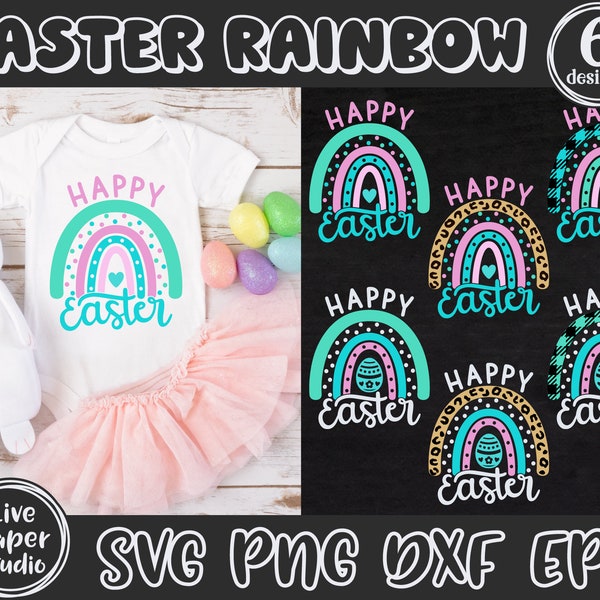 Happy Easter Rainbow Svg - Etsy
