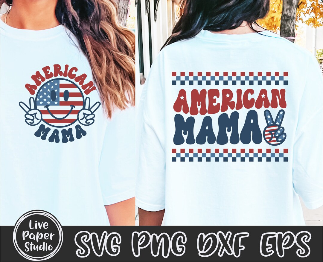 Retro American Mama SVG PNG, 4th of July Svg, Patriotic SVG, American ...