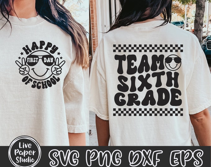 Retro Team Sixth Grade Svg, 6th Grade Squad Svg, First Day of School ...