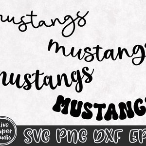 Mustangs Collar Svg Png, Mustangs SVG, Game Day Png, Curved Mustangs ...