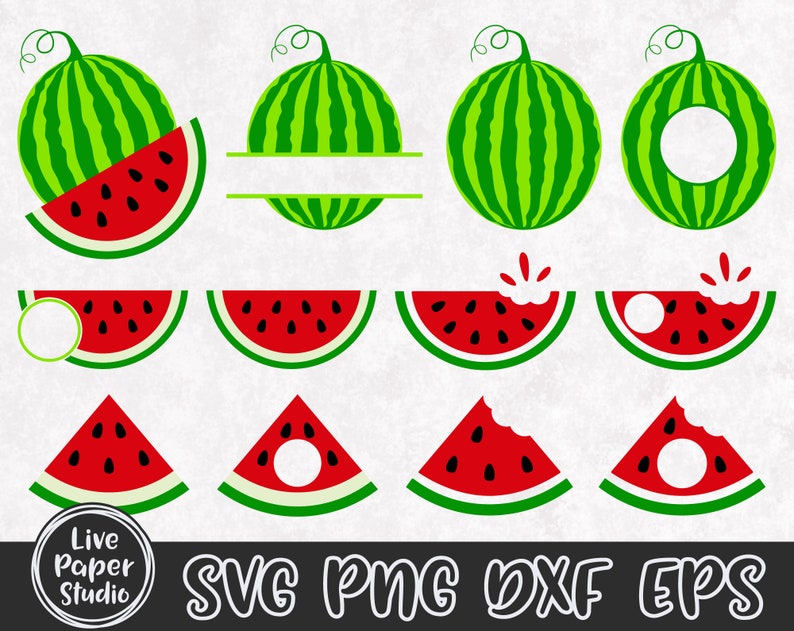 Watermelon SVG Watermelon Slice SVG Bundle Bitten Watermelon - Etsy