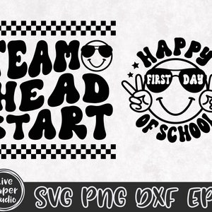 Retro Team Headstart Svg, Head Start Squad Svg, First Day of School Svg, Back to School, Teacher ...