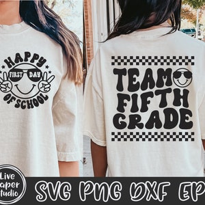 Retro Team Fifth Grade Svg, 5th Grade Squad Svg, First Day of School ...