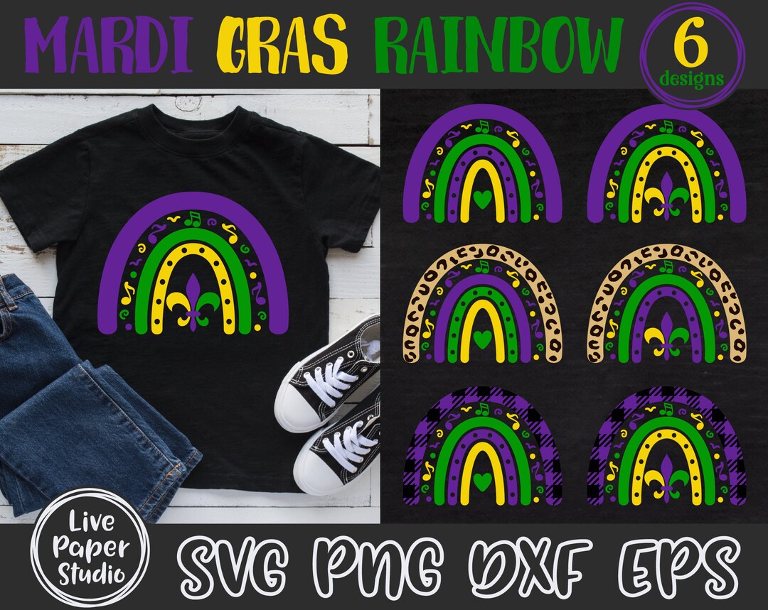Rainbow Mardi Gras Svg, Fleur De Lis Svg, Masquerade Svg, Leopard ...