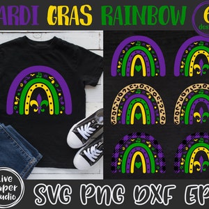 Rainbow Mardi Gras Svg, Fleur De Lis Svg, Masquerade Svg, Leopard ...
