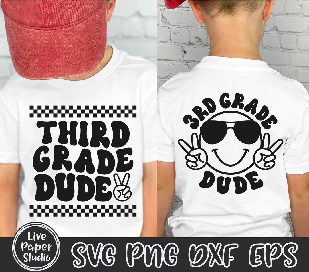 Retro Third Grade Dude Svg, 3rd Grade Svg, Third Grade Teacher Svg ...