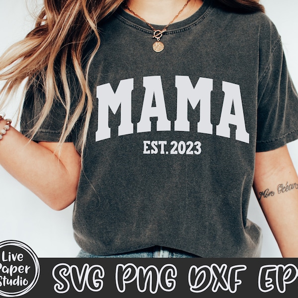 Mom Est Svg - Etsy
