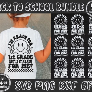 Retro Back to School Svg Bundle, I'm Ready for Kindergarten but is It ...