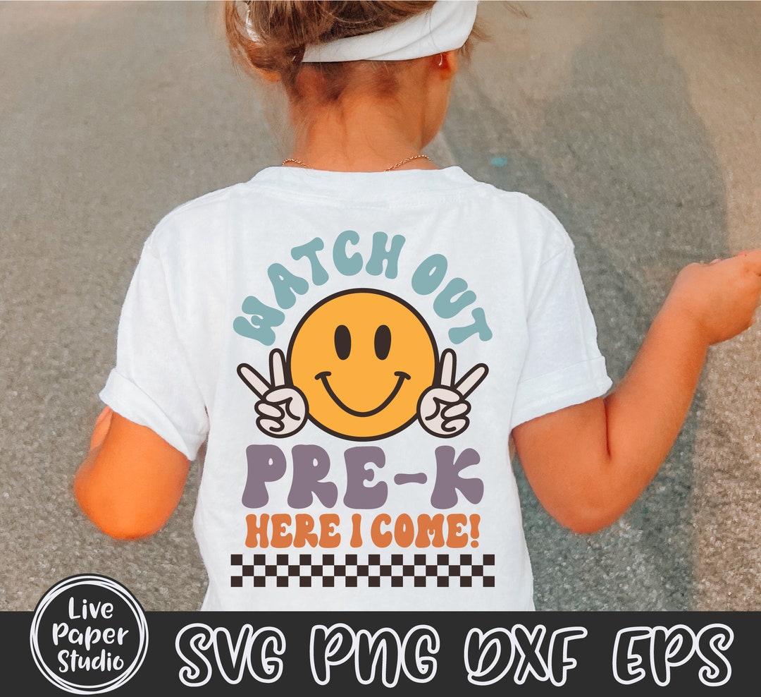Retro Watch Out Pre-k Here I Come Svg, Pre K SVG, First Day of School ...