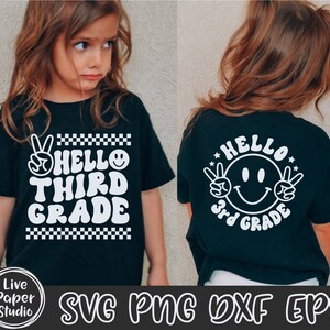 Hello Third Grade Svg Png, Retro Back to School Svg Png, Back to School ...