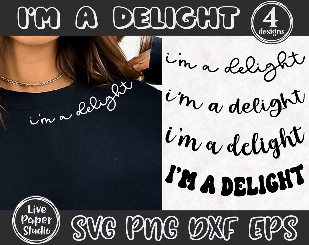 Im a Delight Collar SVG, Im a Delight SVG PNG, Curved I Am a Delight ...