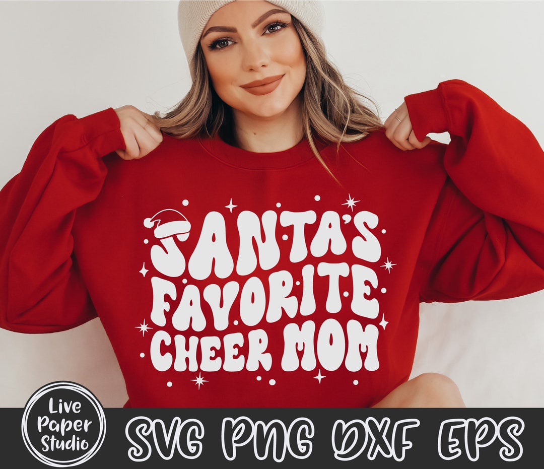 Cheer Mom Christmas Svg, Santa's Favorite Cheer Mom Svg, Cheerleader ...