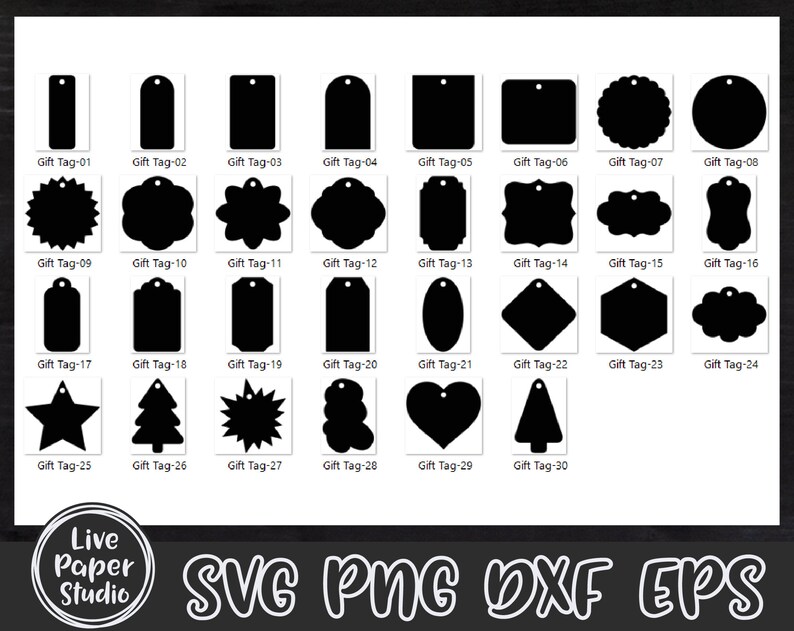 Gift Tags Svg Bundle Price Tags SVG Label Shapes Svg - Etsy