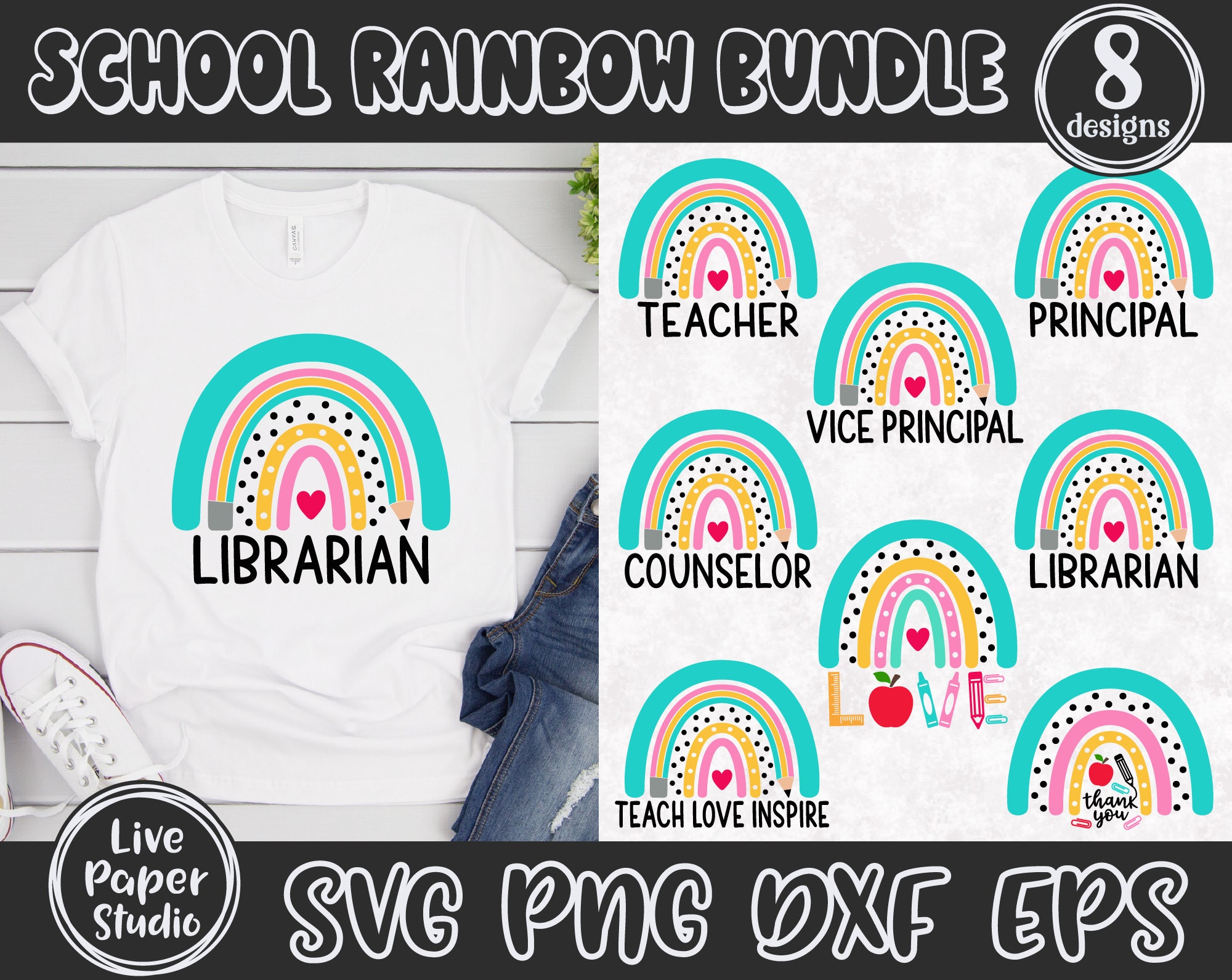 School Rainbow SVG Teacher Rainbow Svg Back to School Svg - Etsy Australia
