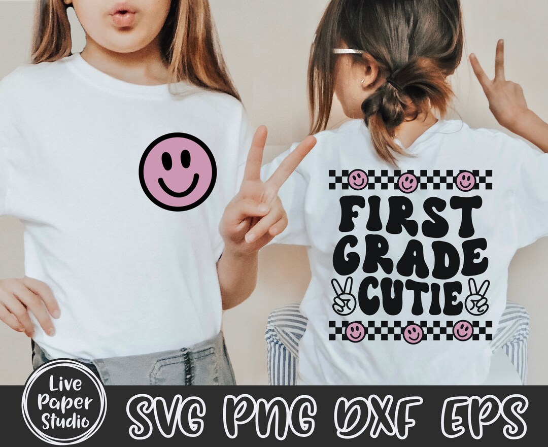 First Grade Cutie Svg, First Grade Back to School Svg, Retro First Day ...
