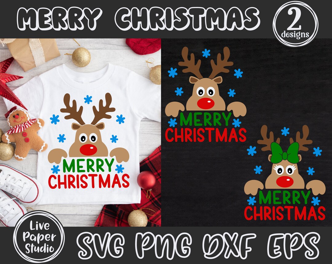 Feliz Navidad svg, reno de Navidad svg, reno mirando png, reno niño ...