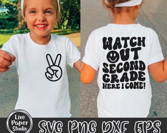 Watch Out Second Grade Here I Come SVG, 2nd Grade Svg, Kids School ...