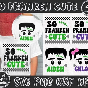 Halloween SVG so Franken Cute Svg Halloween Boy and Girl - Etsy