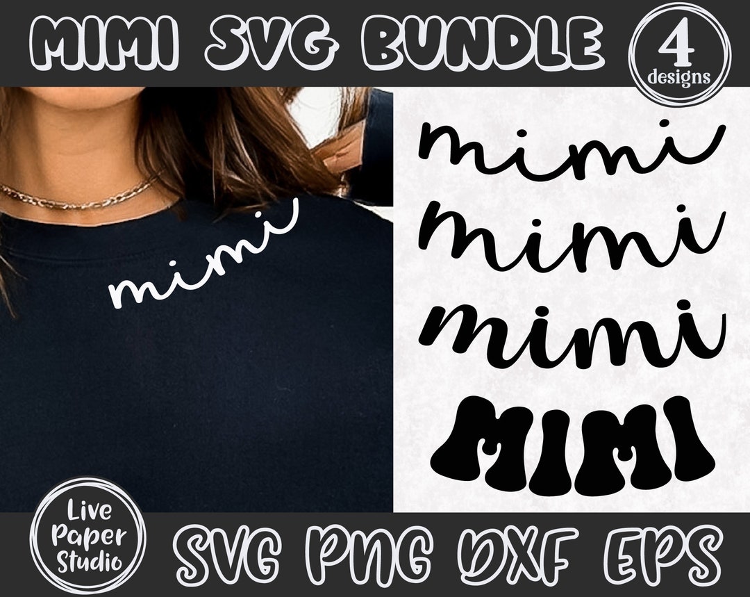 Mimi Collar SVG PNG, Mimi Shirt Collar SVG, Curved Mimi Svg, Mother's Day Svg, Grandma Svg, Mama ...