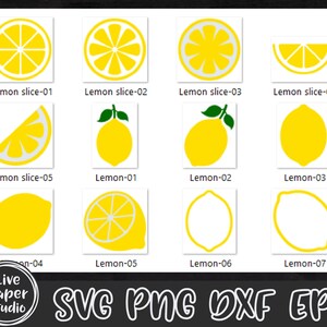 Lemon SVG Bundle, Lemon Slice Svg, Lemon Clipart, Summer SVG, Lemonade ...