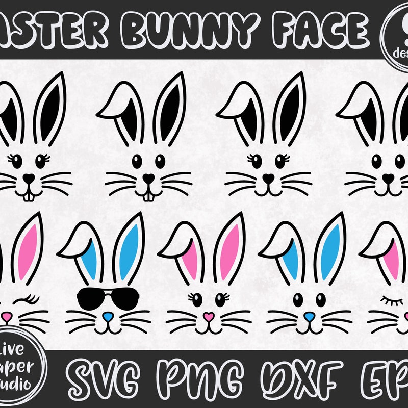 Bunny Face Svg - Etsy