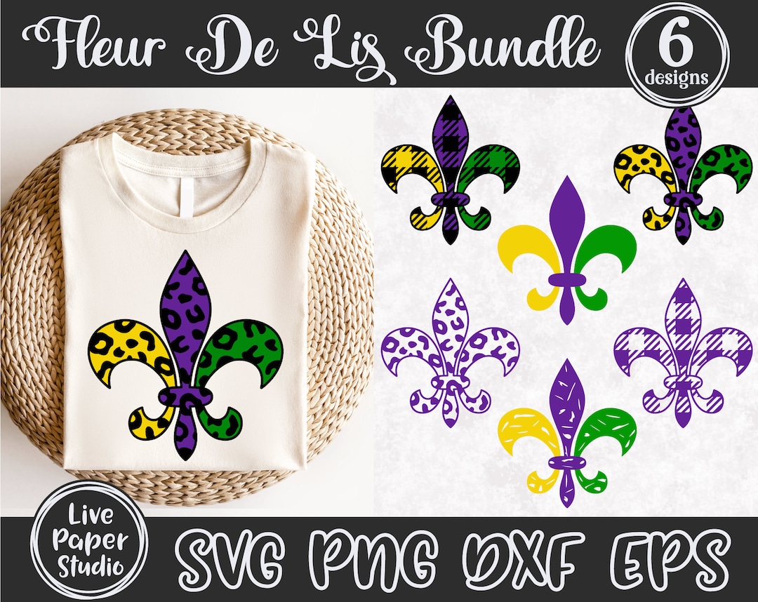Fleur De Lis SVG Bundle, Mardi Gras Svg, Leopard Fleur De Lis Svg ...