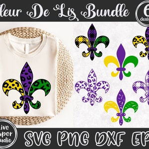 Fleur De Lis SVG Bundle, Mardi Gras Svg, Leopard Fleur De Lis Svg ...