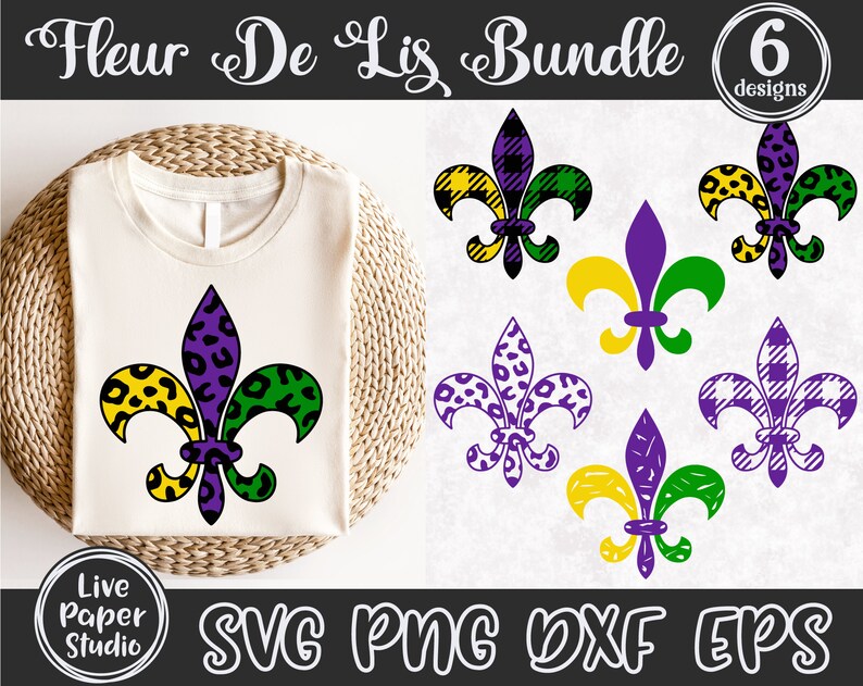 Fleur De Lis SVG Bundle Mardi Gras Svg Leopard Fleur De Lis - Etsy