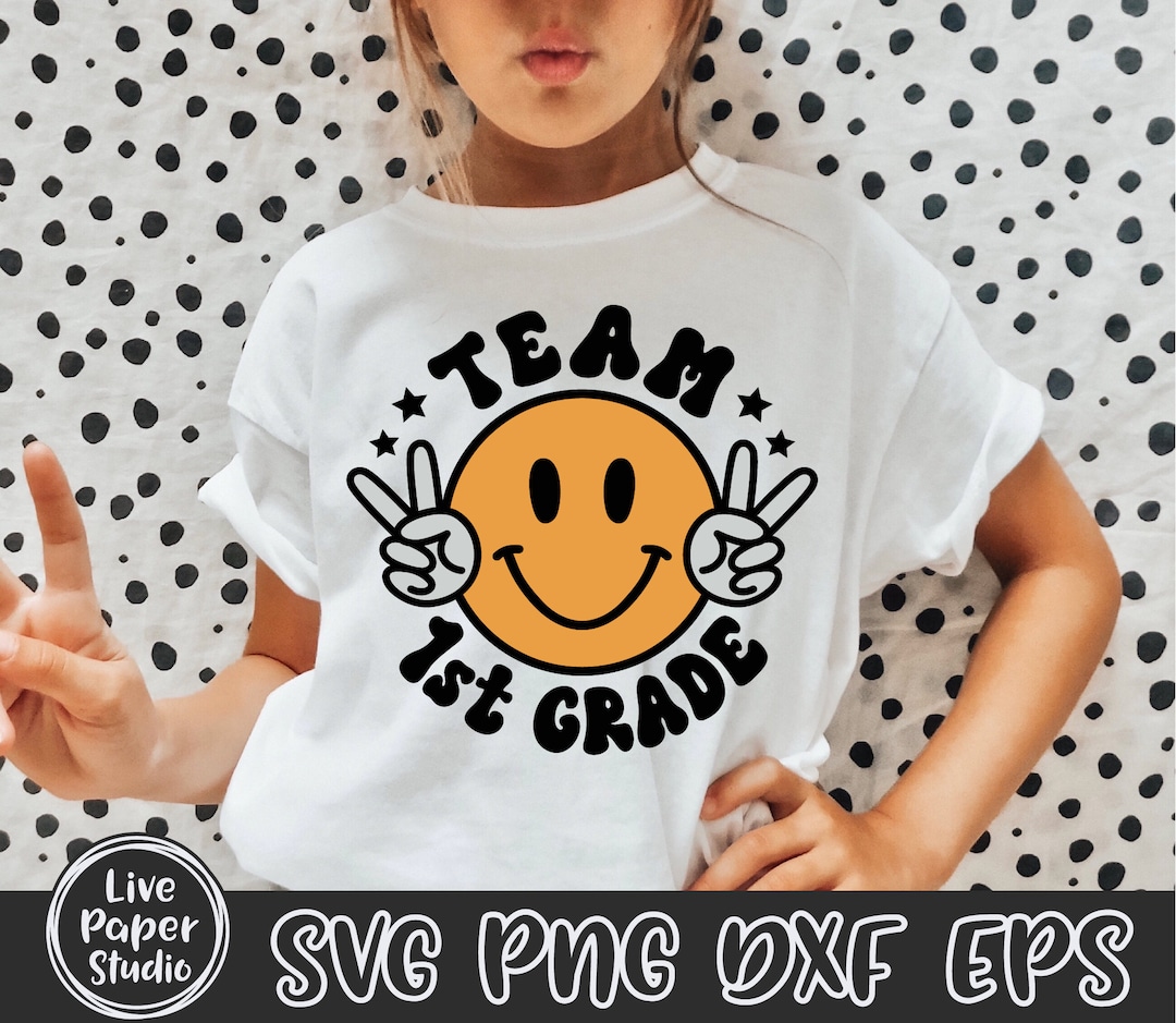 Team First Grade Svg, Retro Back to School Svg, 1st Grade Png, 1st Day ...