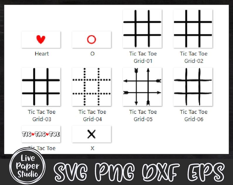 Tic Tac Toe SVG Valentine's Day Svg Tic Tac Toe Grid - Etsy