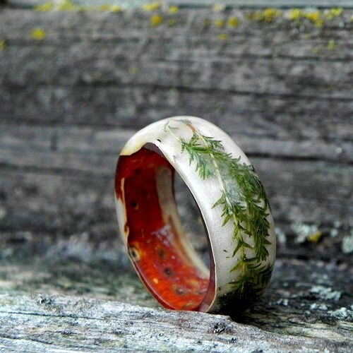 Nature Forest Ring Plant Wooden Ring Resin Wood Ring - Etsy