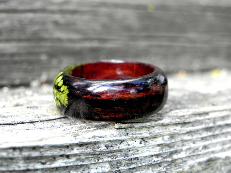 Forest Wood Ring Plant Wooden Ring Resin Wood Rings Women | Etsy