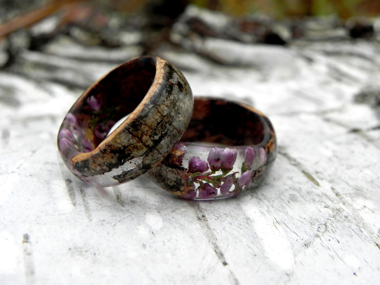 Winter Wedding Rings Forest Birch Ring Heather Women Ring | Etsy