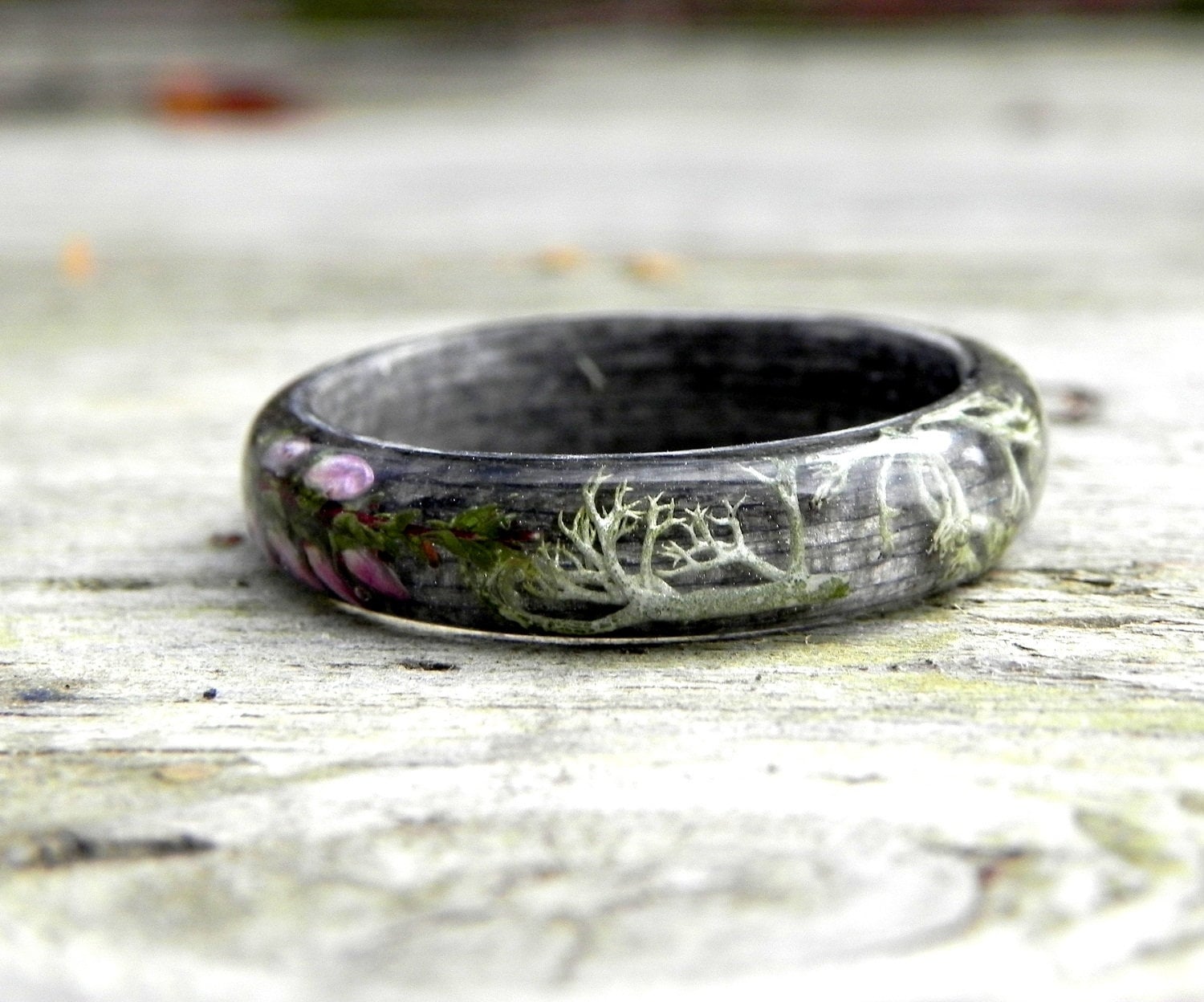 Wedding Forest Ring Moss Nature Ring Resin Wood Ring - Etsy Canada