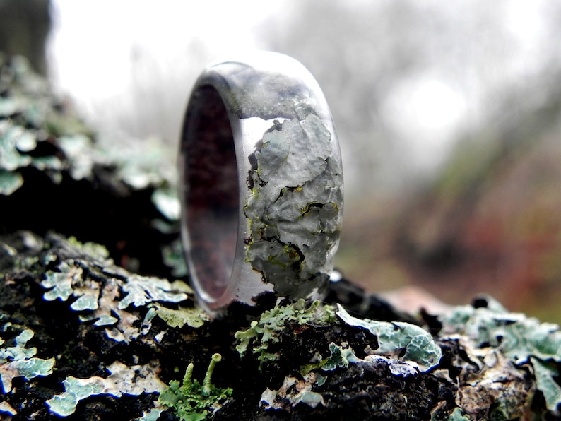 Winter Wooden Ring Men Moss Bentwood Ring Forest Ring | Etsy