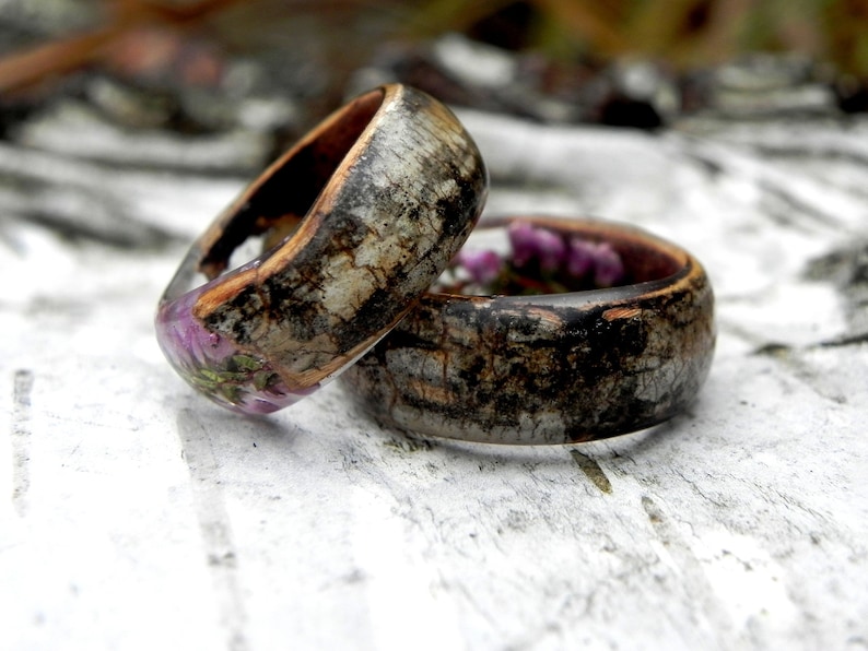 Winter Wedding Rings Forest Birch Ring Heather Women Ring | Etsy