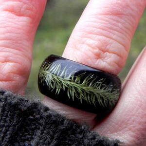 Men Wooden Ring, Men Wedding Ring, Forest Moss Bentwood Ring ...