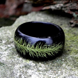 Men Wooden Ring, Men Wedding Ring, Forest Moss Bentwood Ring ...