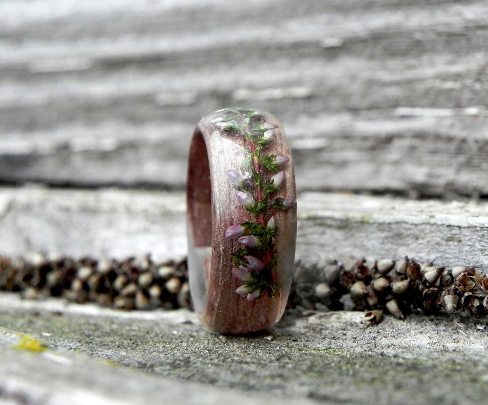 Women Wedding Ring Nature Forest Ring Flower Resin Ring - Etsy
