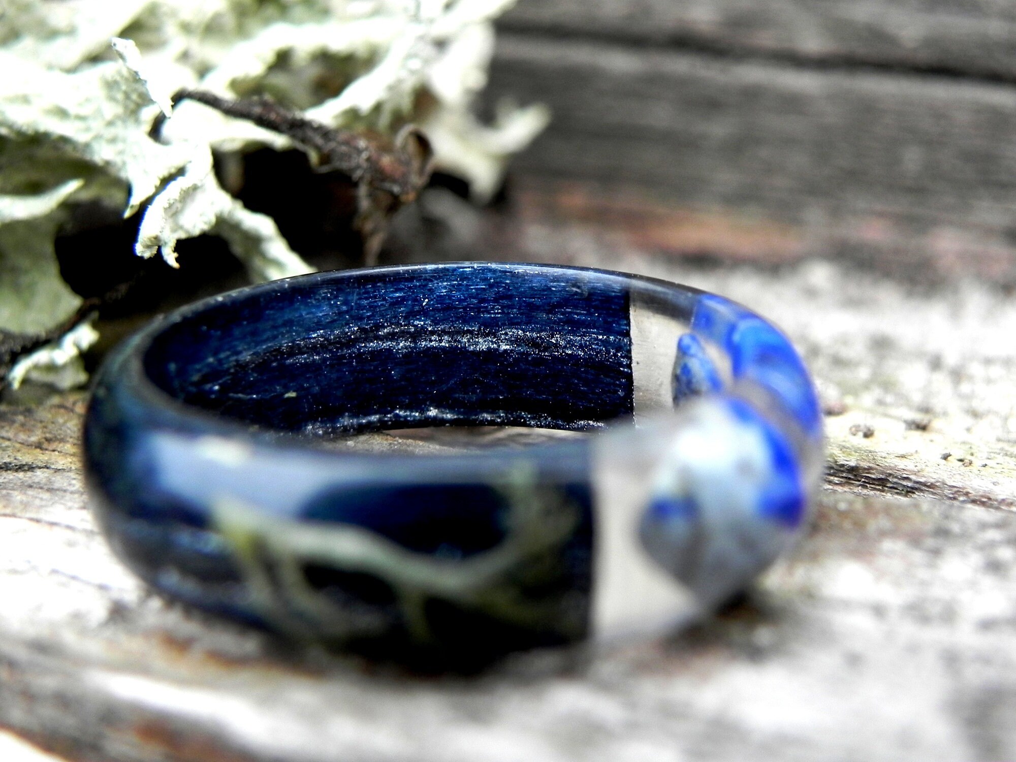 Stone Wood Ring Unique Wooden Ring Mens Forest Ring - Etsy
