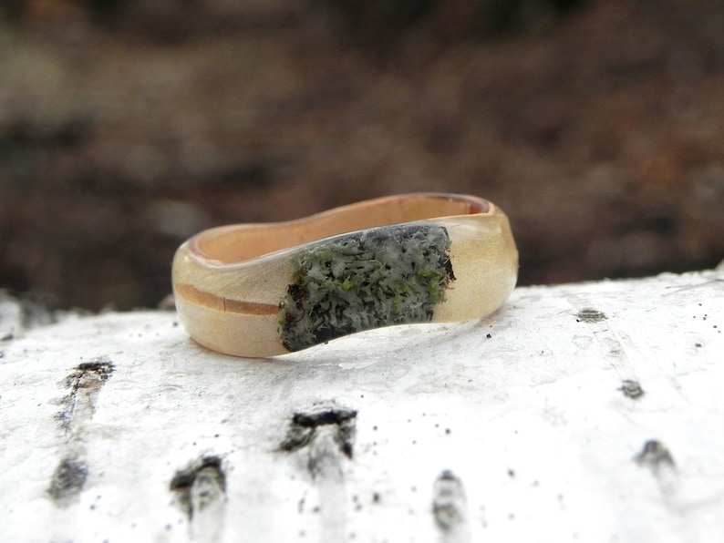Nature Forest Ring Moss Birch Ring Birch Bark Resin Ring - Etsy