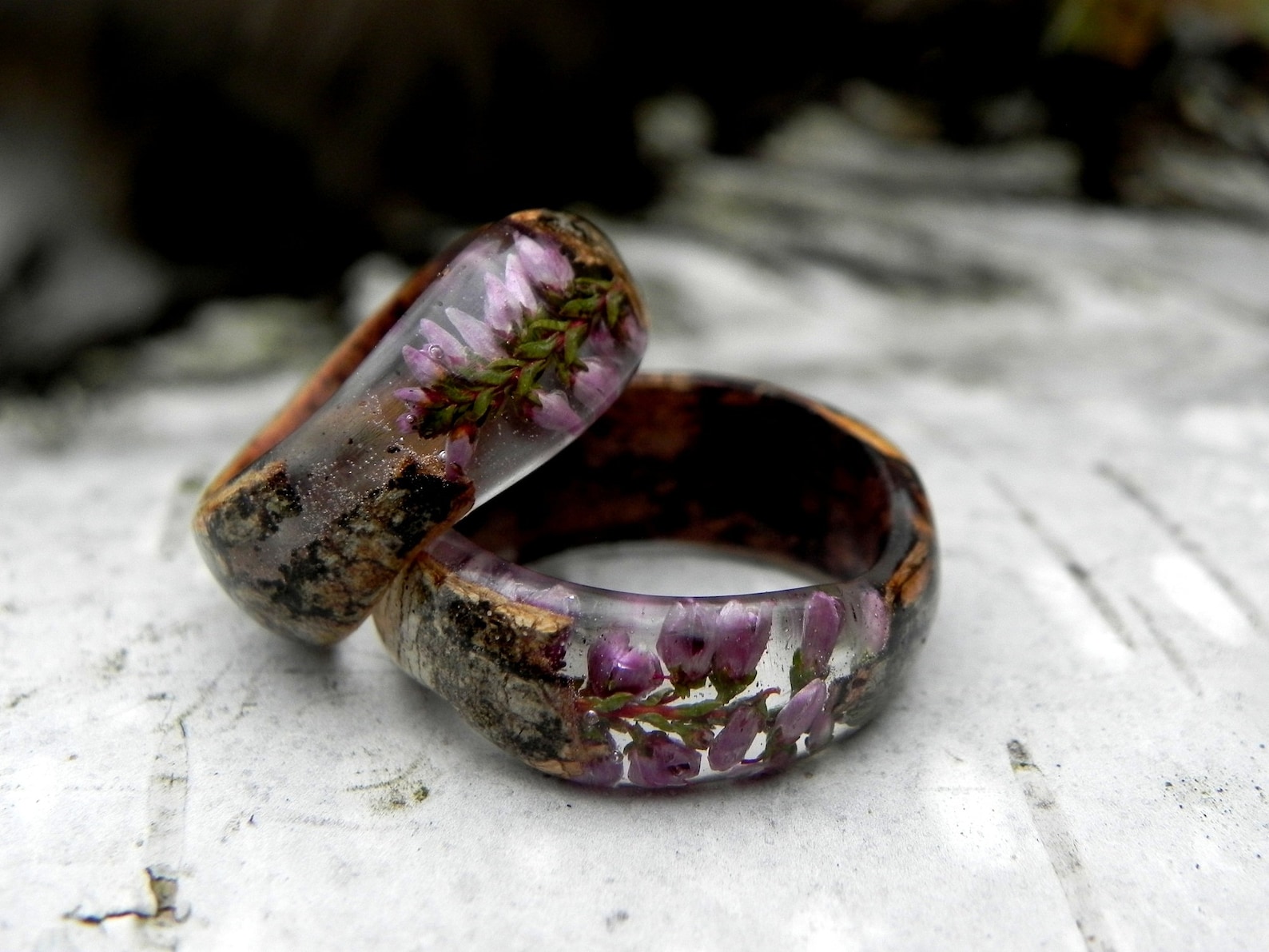 Winter Wedding Rings Forest Birch Ring Heather Women Ring | Etsy