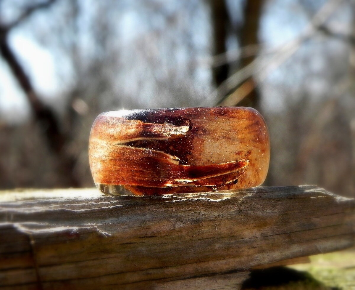 Wood engagement band Wooden Anniversary Bentwood ring | Etsy