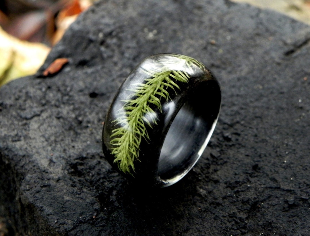 Men Wooden Ring, Men Wedding Ring, Forest Moss Bentwood Ring ...