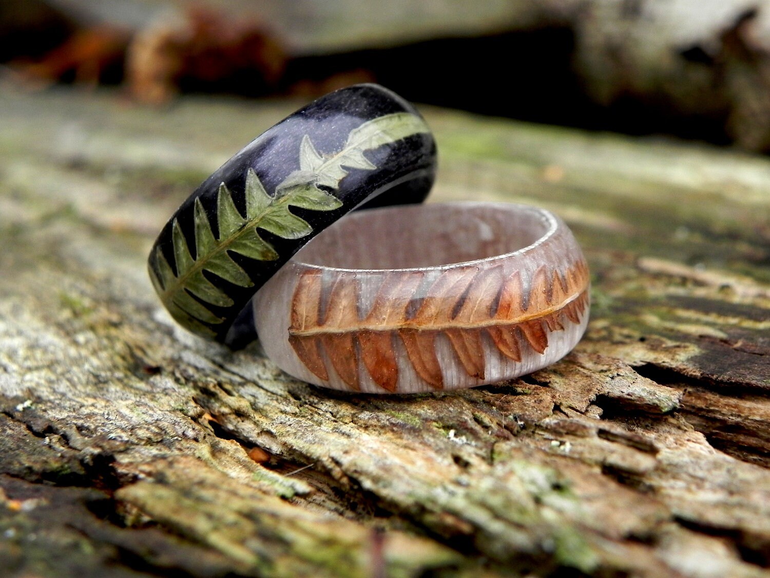 Wedding forest rings Fern wood ring Minimalist wooden ring | Etsy