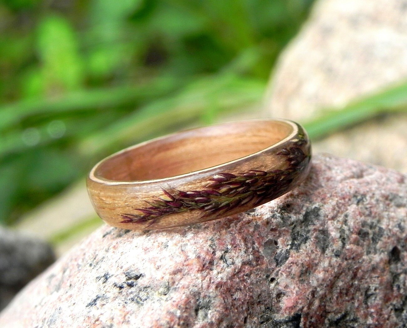 Wood Plant Ring Nature Wooden Ring Tiny Bentwood Ring Resin | Etsy